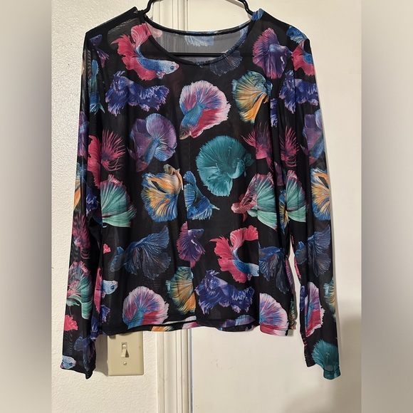Blackmilk | Tops | Blackmilk Betta Fish Long Sleeve Mesh Top | Poshmark